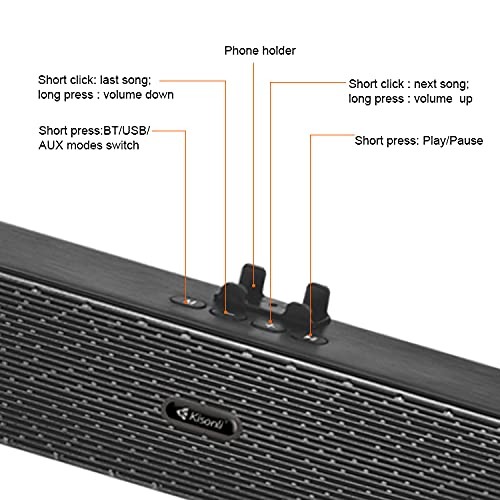 OUD ® Bluetooth Wireless Sound Bar Portable Premium 2 Speaker with 2 ...