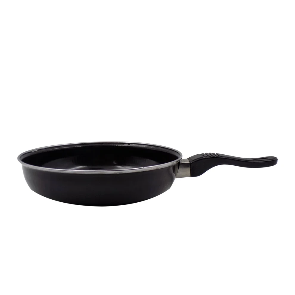 Induction Base Hard Anodized Tadka Fry Pan Nonstick - 14 inch (Black)