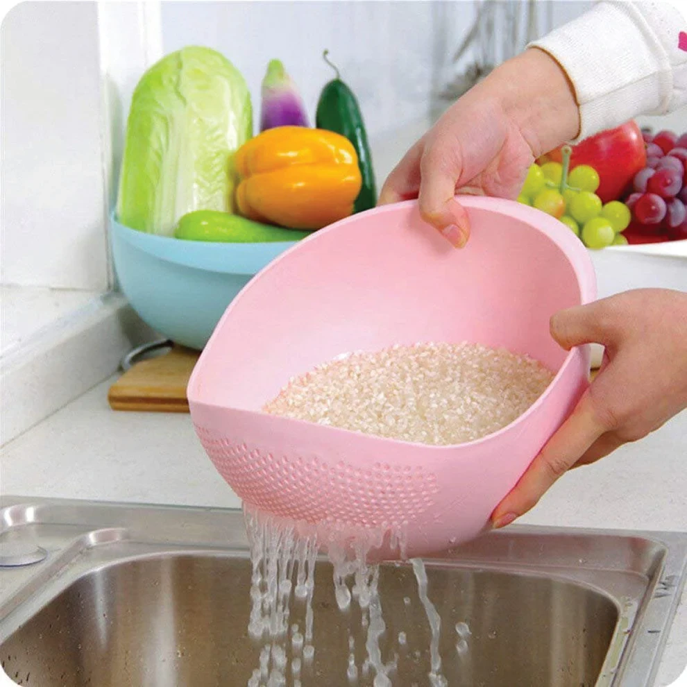 Kitchen Plastic big Rice Bowl Strainer Perfect Size for Storing and ...