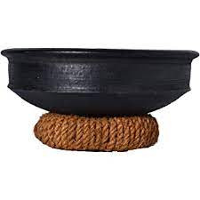 Kerala Traditional Handmade Clay Pot (മൺചട്ടി) - 2 Liter (Black Colour ...