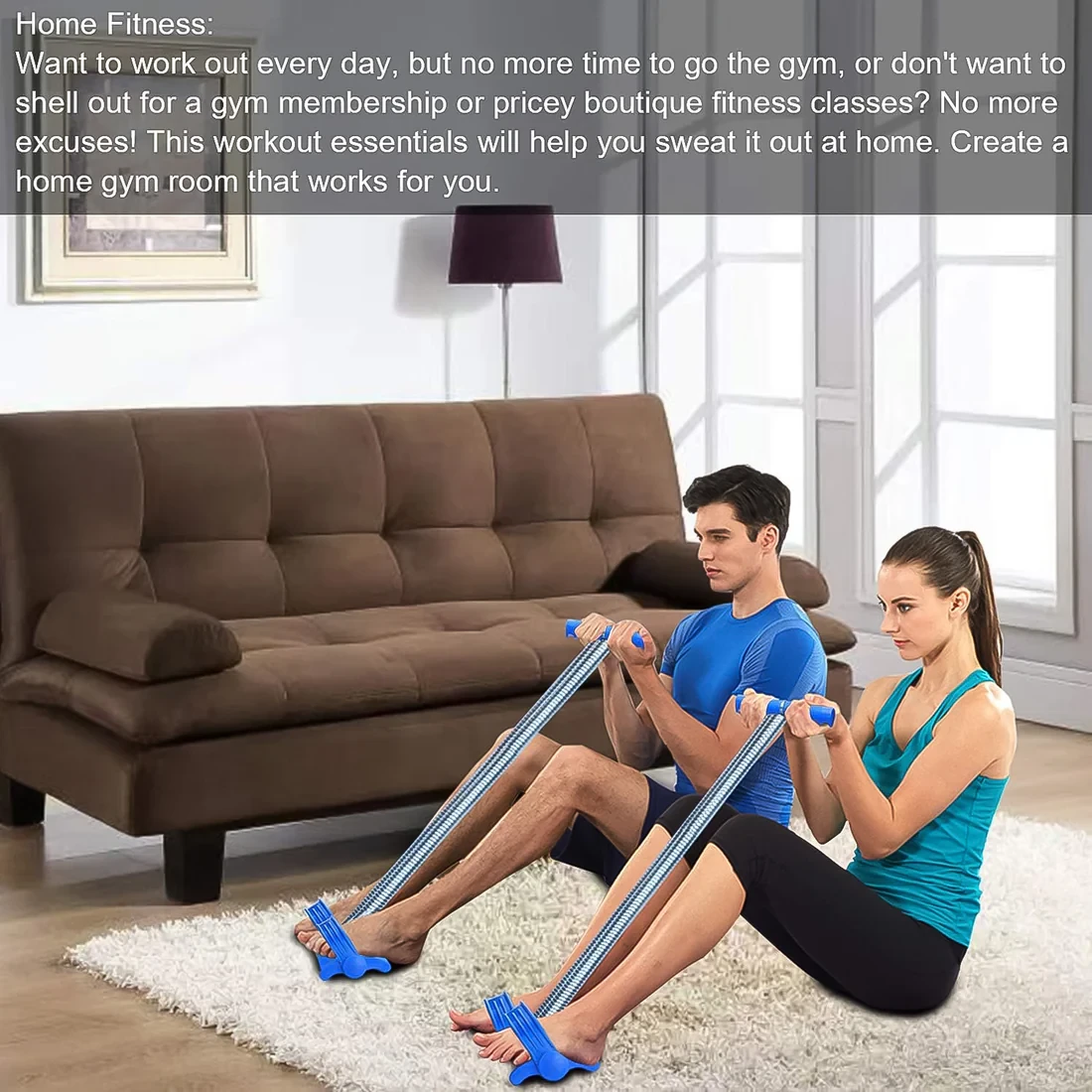Spring Tension Pull Rope Resistance Band Exercise Strap Single Spring ...