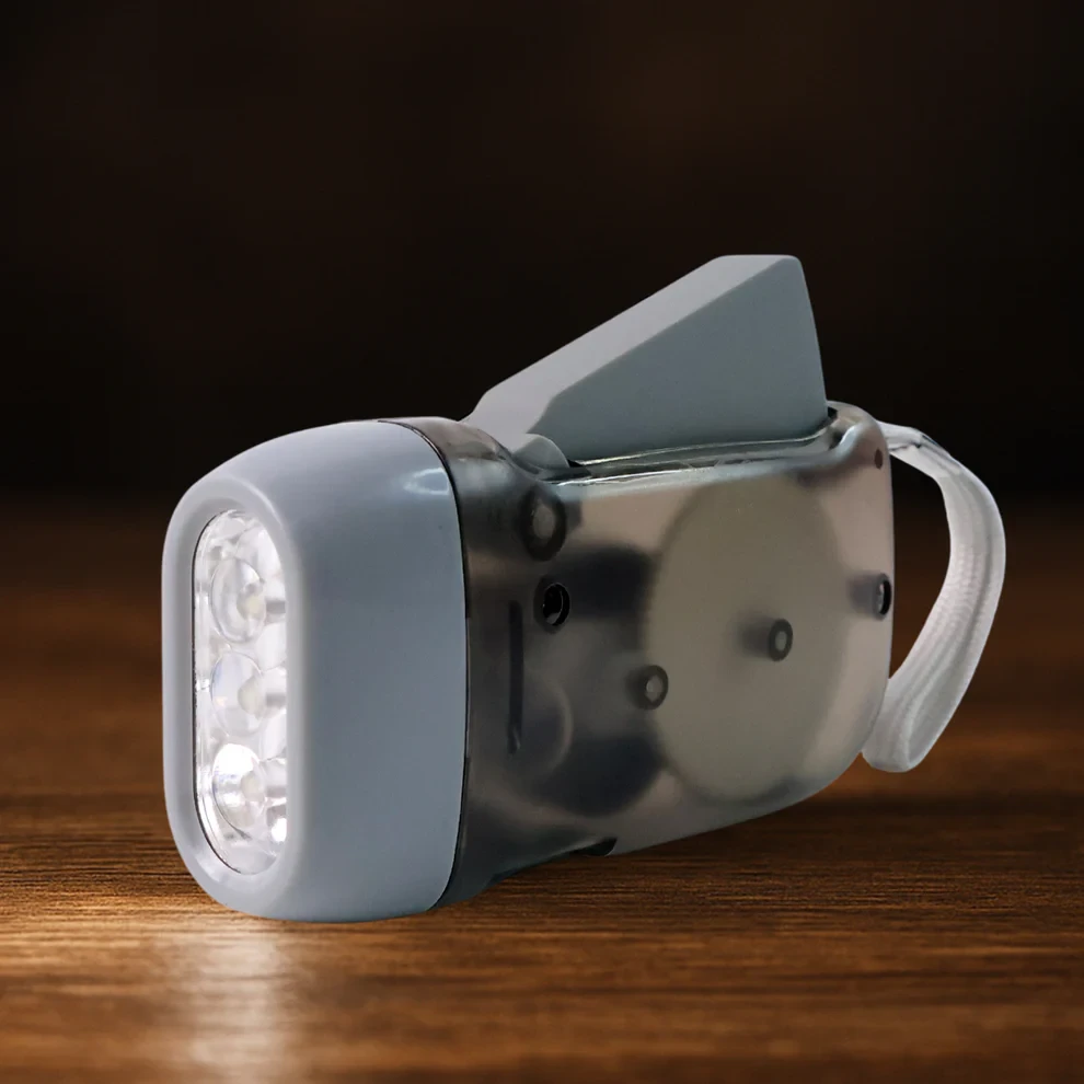 3 LED Hand Press Torch Hand Crank Flashlight Hand Pressing Flashlight ...
